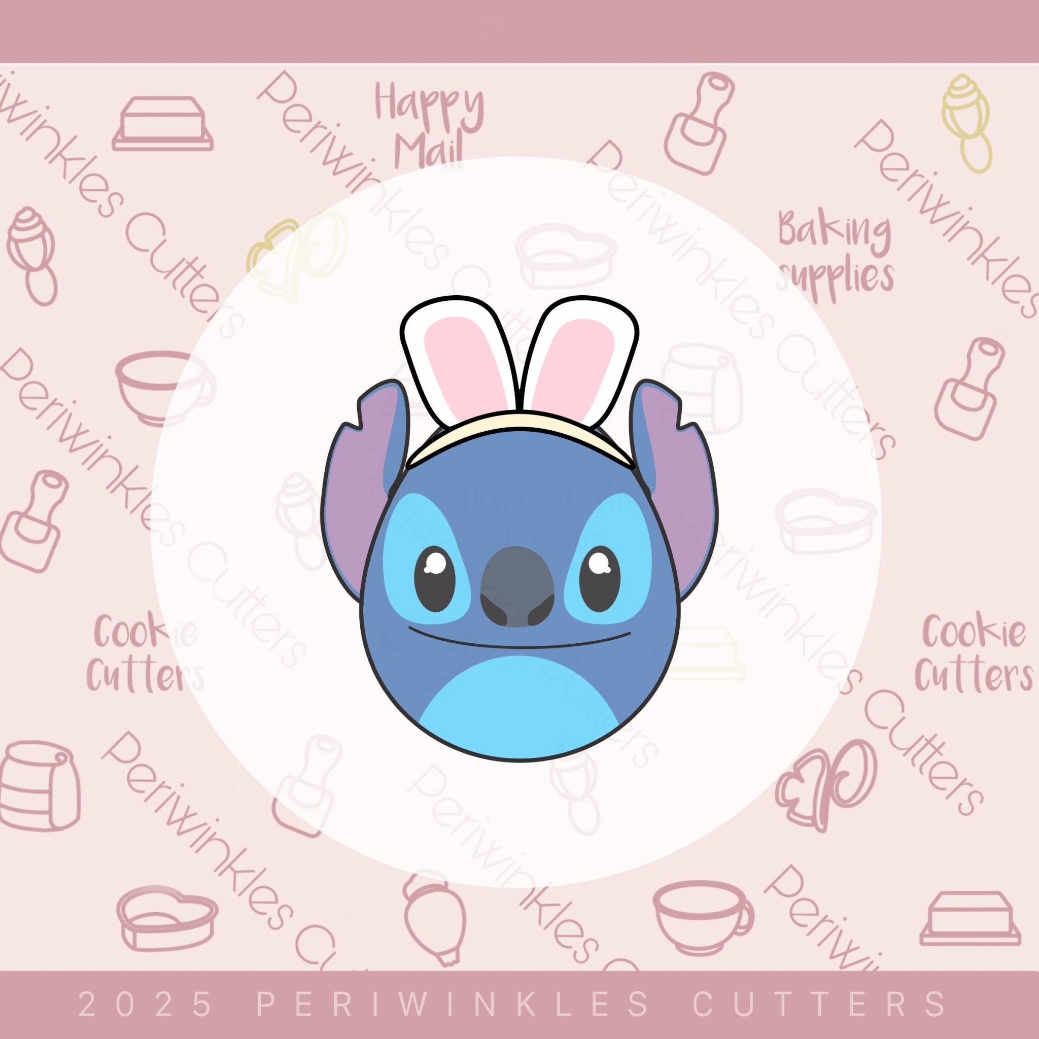 Blue Alien Bunny Ears Egg Cookie Cutter - Periwinkles Cutters