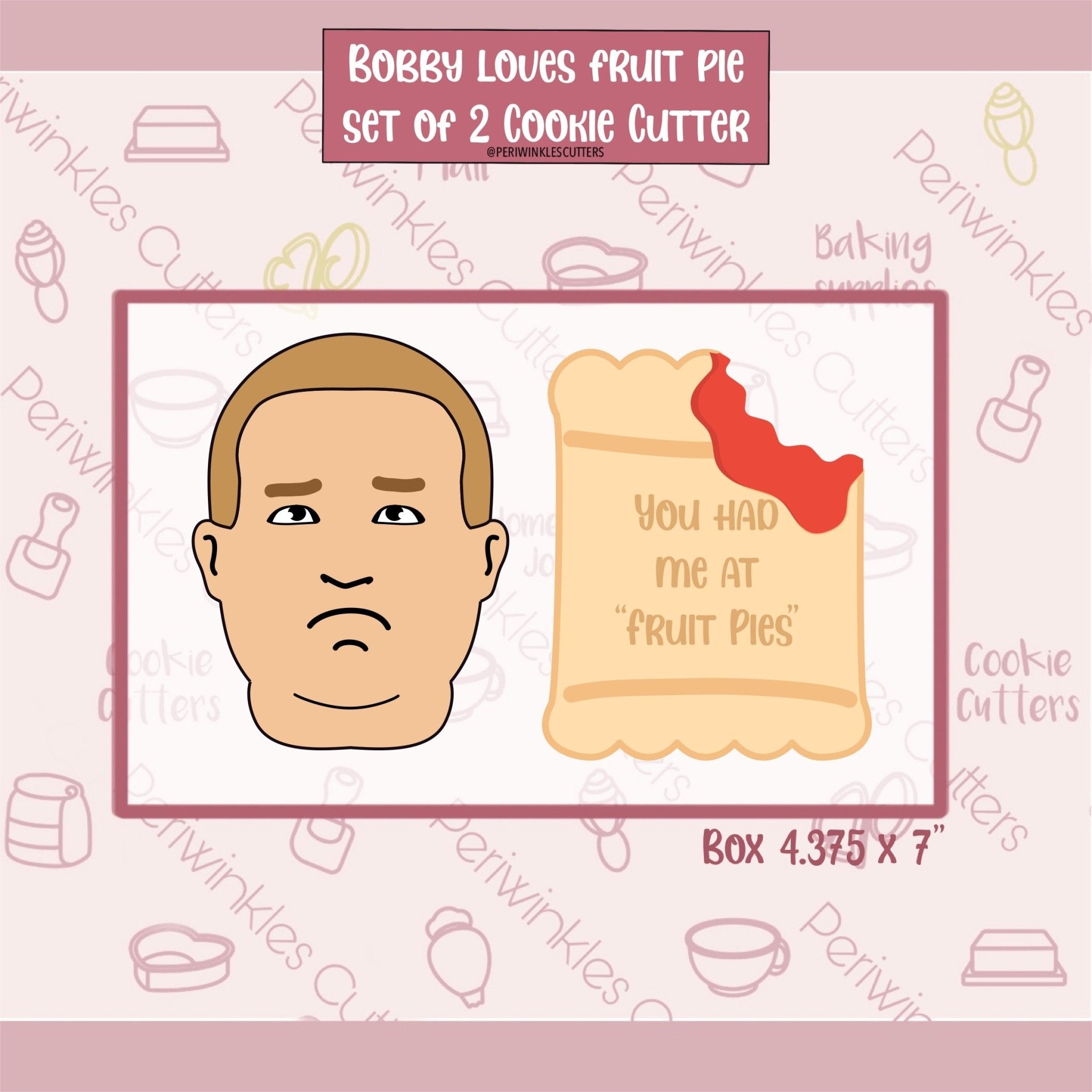 Bobby Loves Fruit Pie Set of 2 Cookie Cutter - Periwinkles Cutters