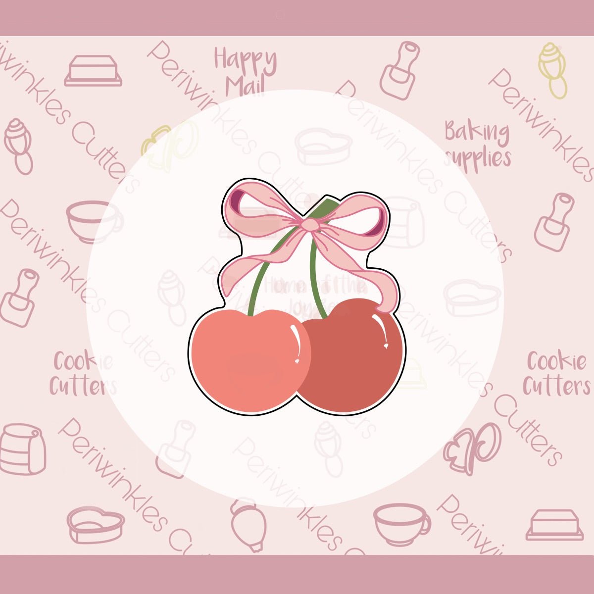 Bow Cherries Cookie Cutter - Periwinkles Cutters