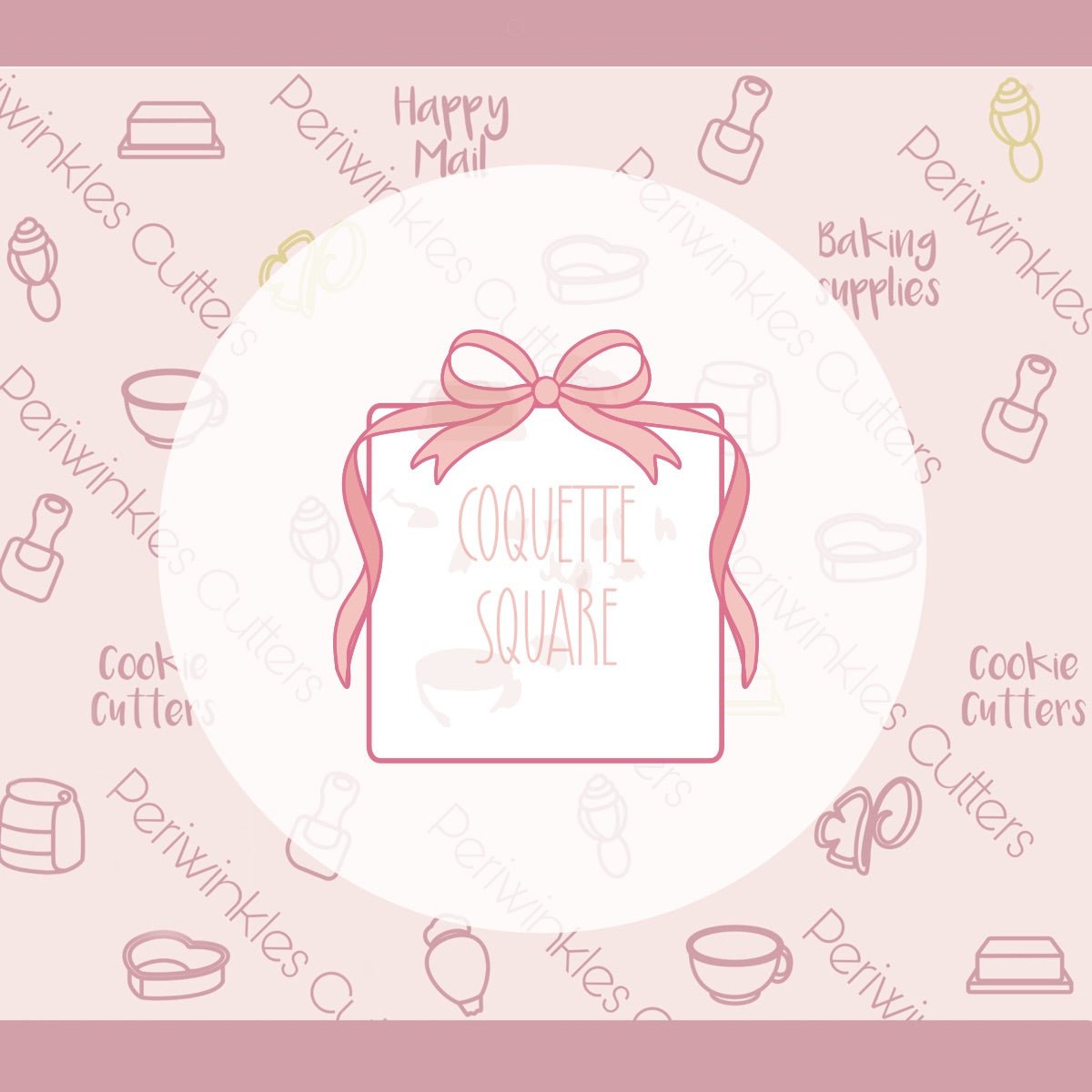 Coquette Square Cookie Cutter - Periwinkles Cutters