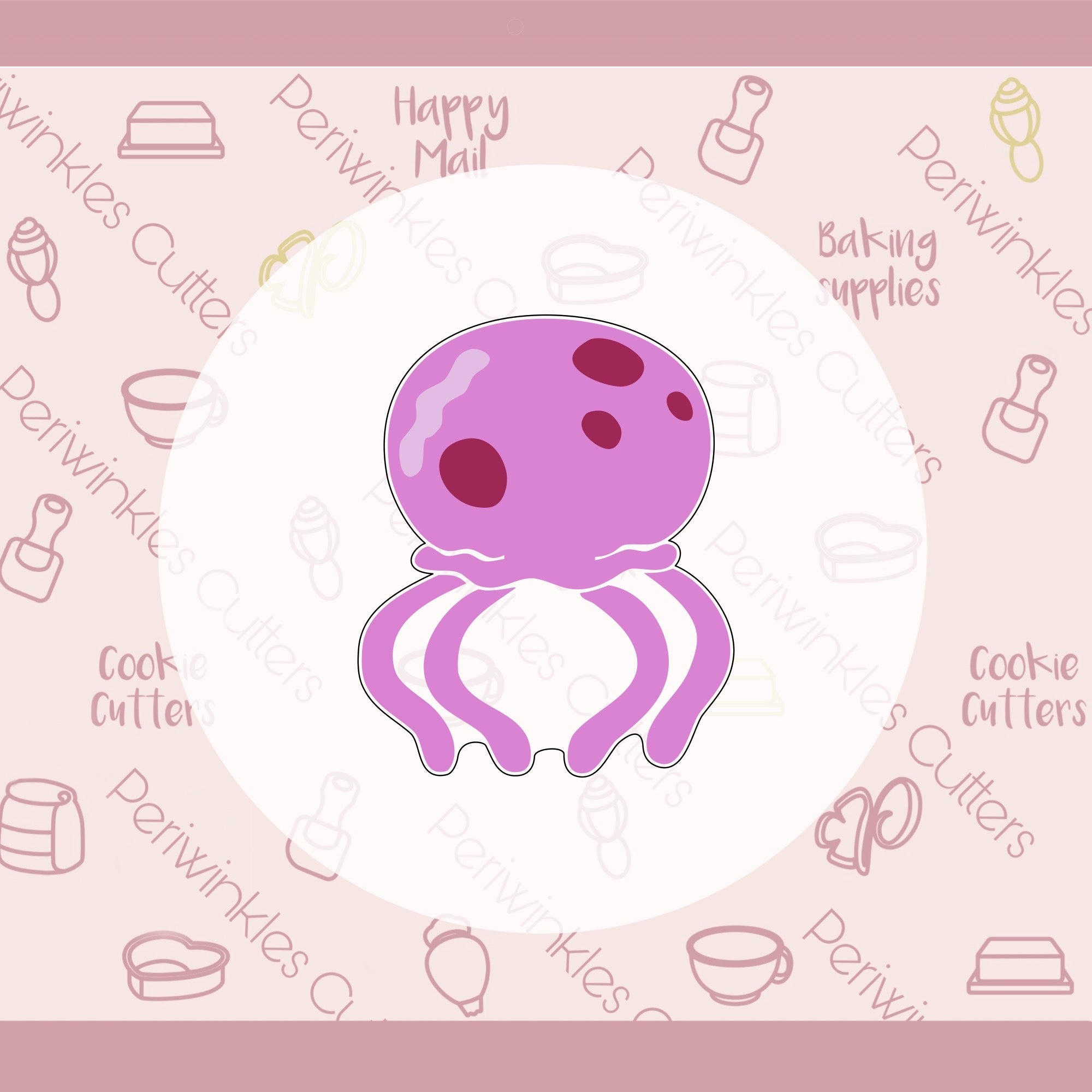 Pink Jellyfish Cookie Cutter – Periwinkles Cutters