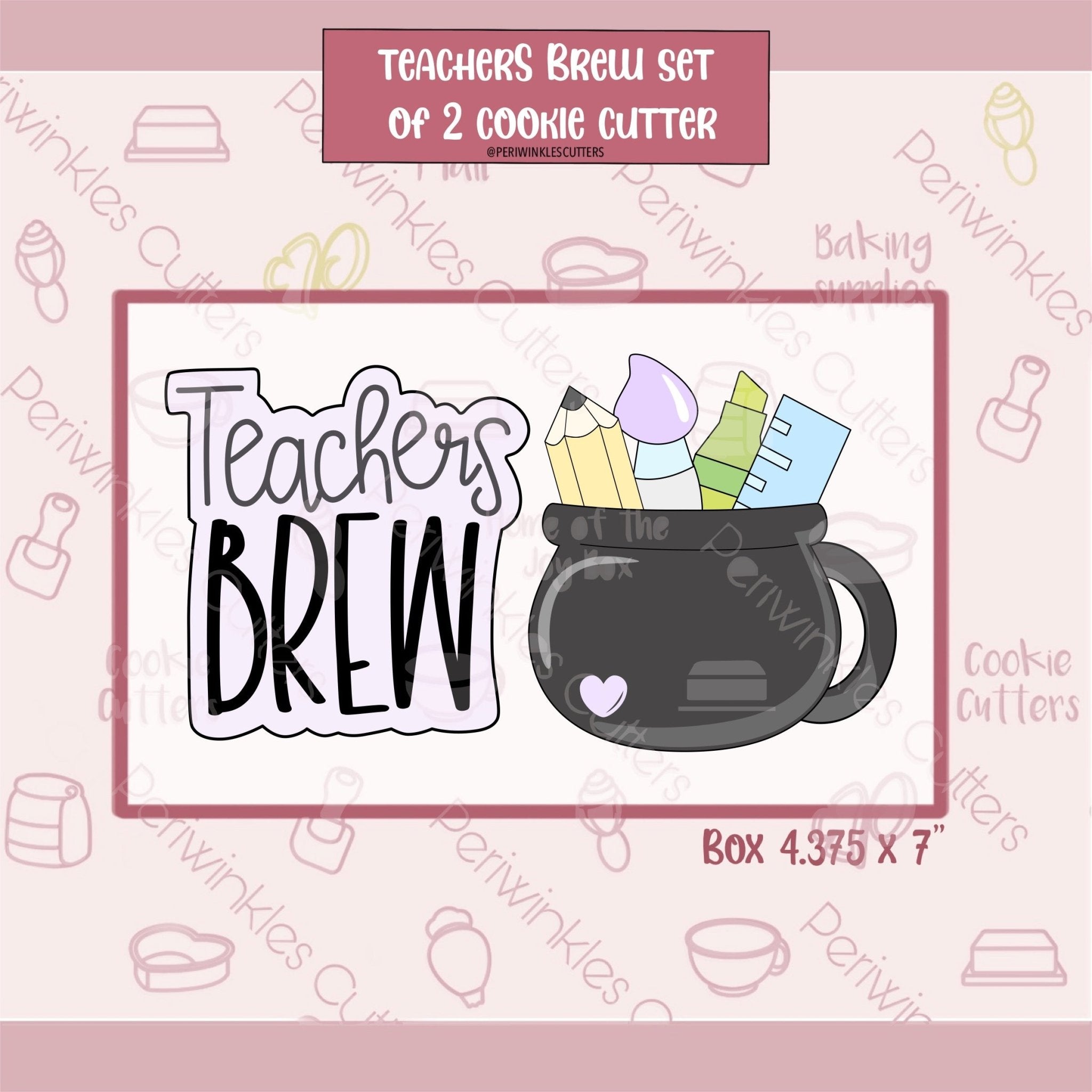 Teachers Brew Set of 2 Cookie Cutter - Periwinkles Cutters