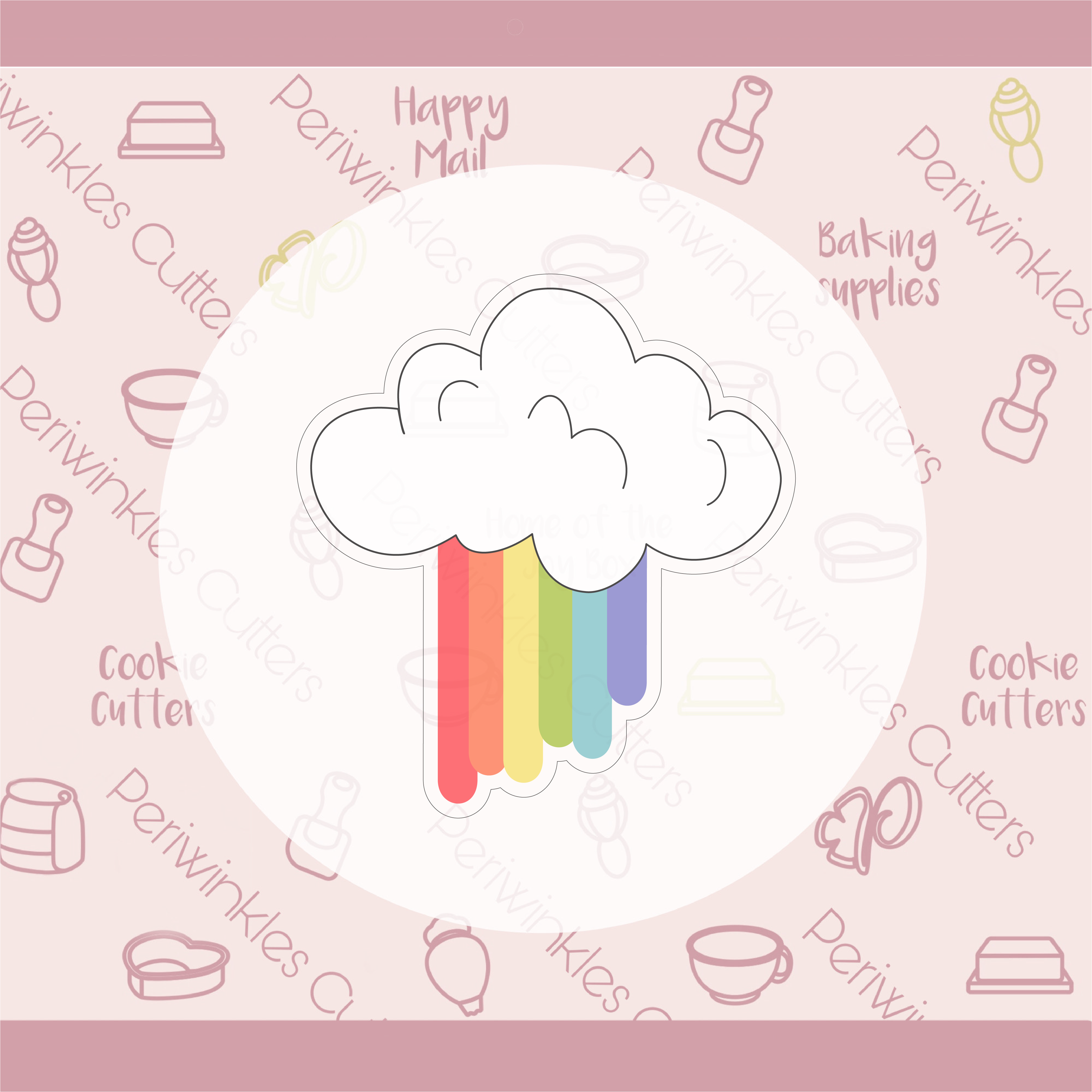 Rainbow Rain Cookie Cutter - Periwinkles Cutters