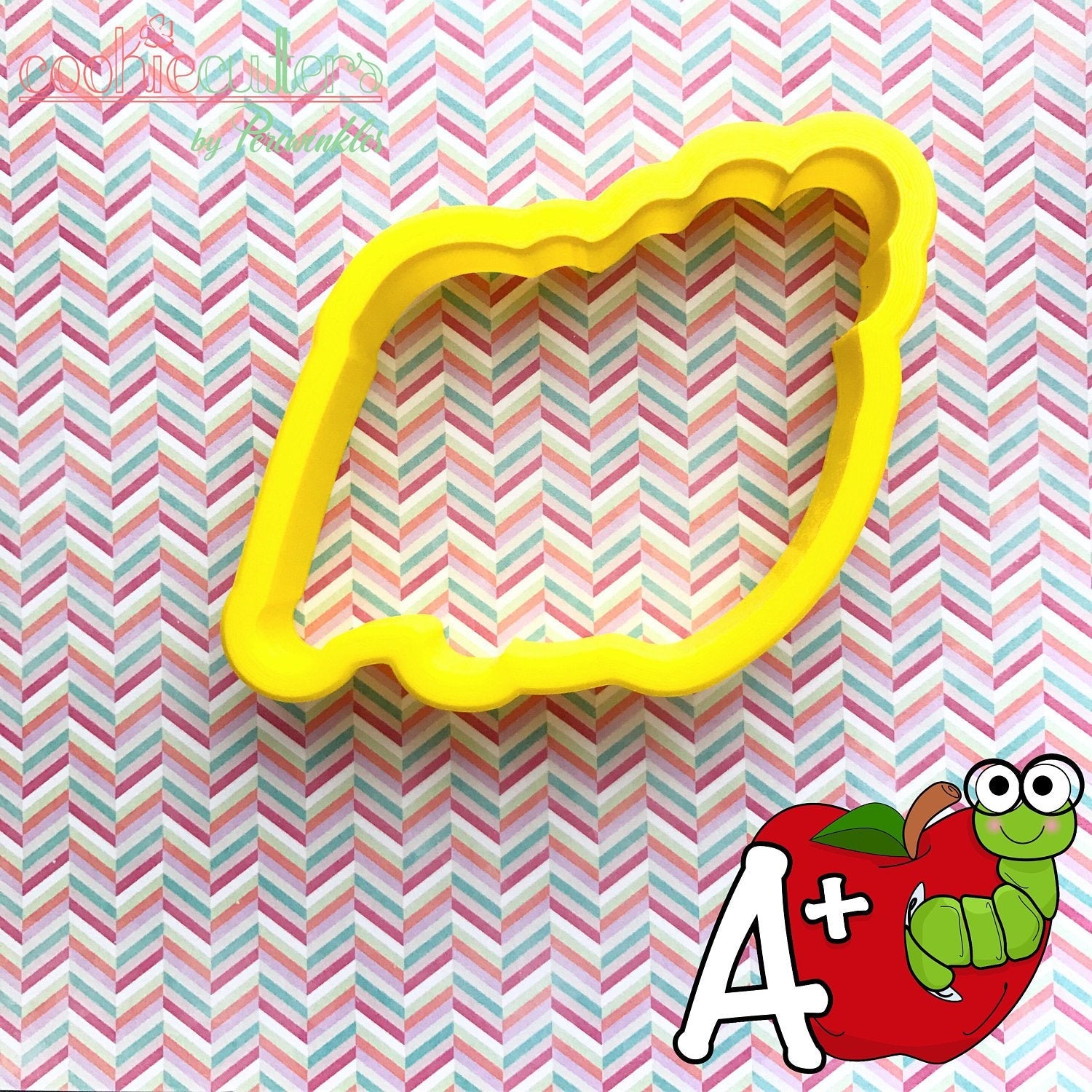 Apple Book Worm Cookie Cutter - Periwinkles Cutters