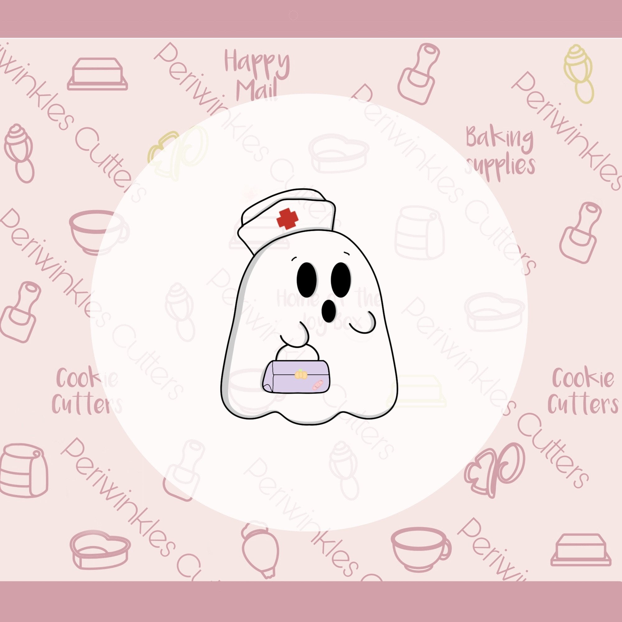 Boo Boo Ghost Nurse Cookie Cutter - Periwinkles Cutters