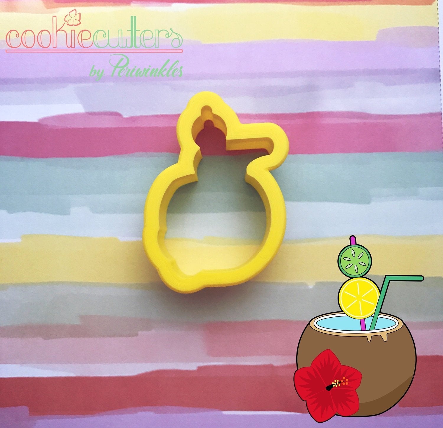 Coconut Colada Cookie Cutter - Periwinkles Cutters