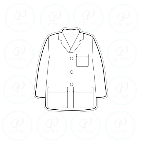 Doctor Gown Cookie Cutter - Lab Coat Cookie Cutter - Periwinkles Cutters