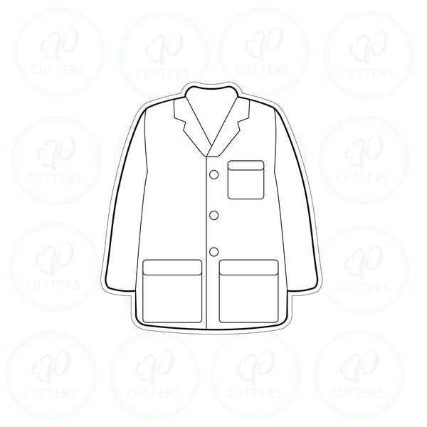 Doctor Gown Cookie Cutter - Lab Coat Cookie Cutter - Periwinkles Cutters