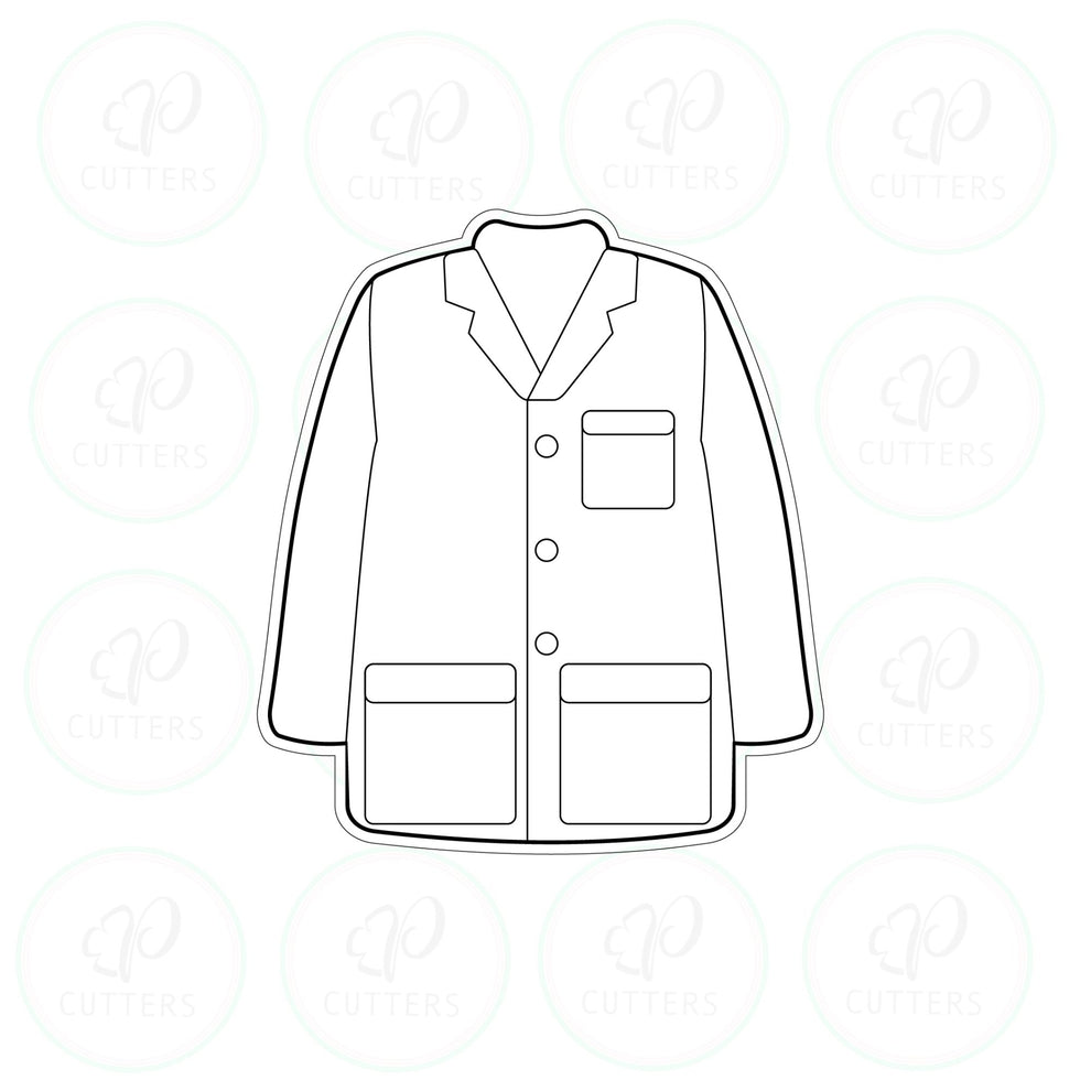 Doctor Gown Cookie Cutter - Lab Coat Cookie Cutter - Periwinkles Cutters