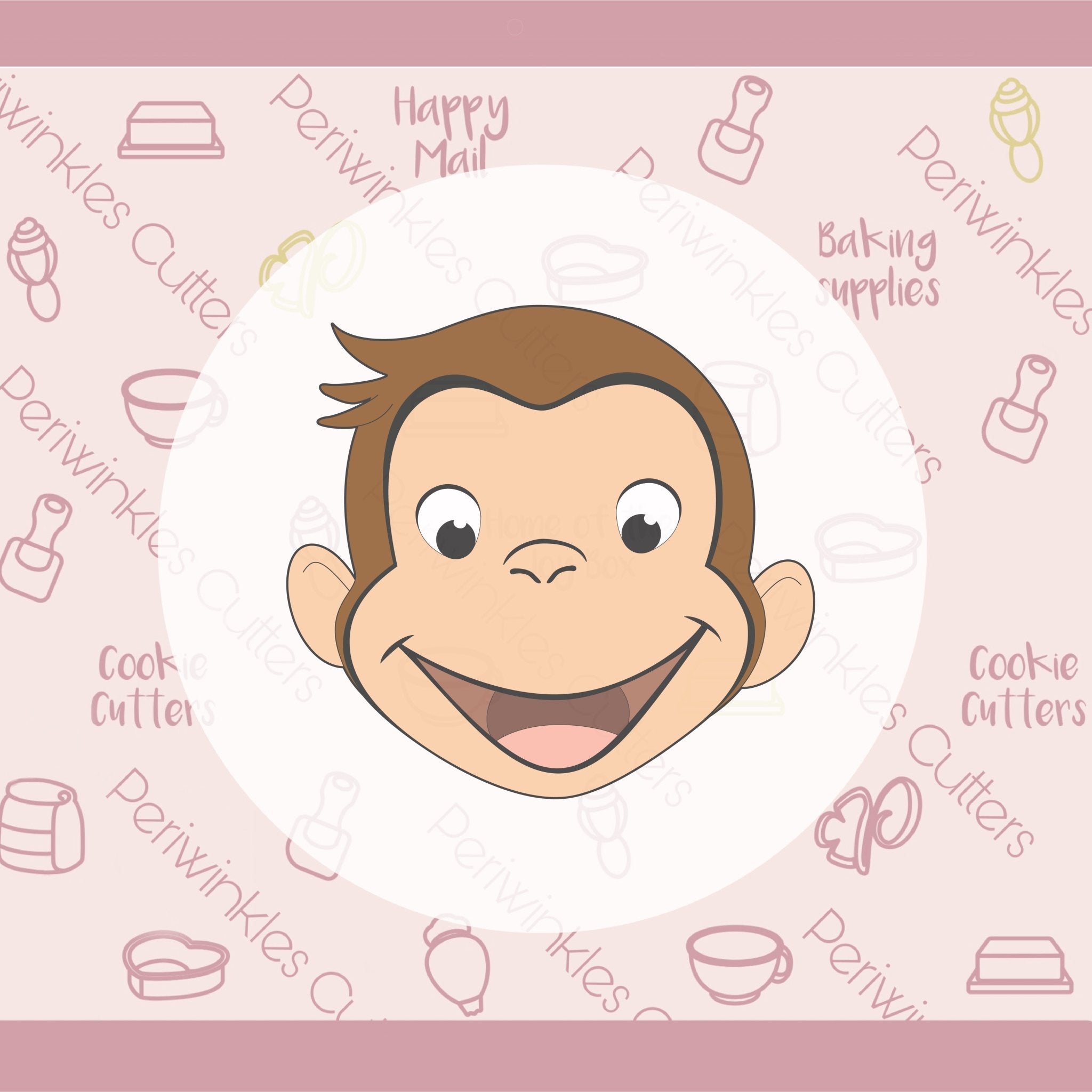 Monkey Head Cookie Cutter - Periwinkles Cutters