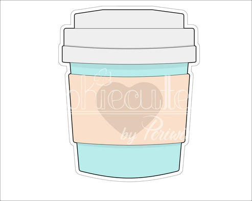 Paper Coffee Latte Cup Cookie Cutter - Periwinkles Cutters